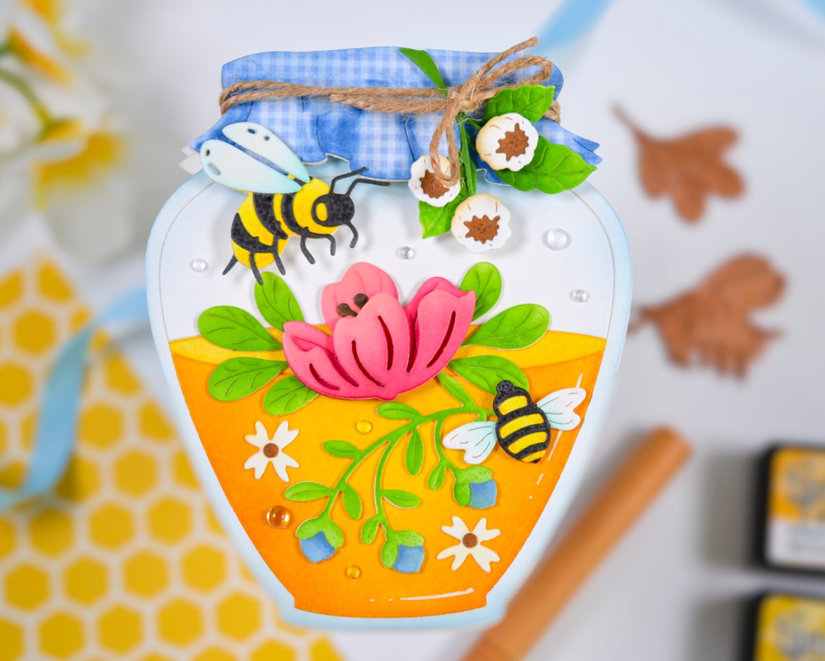 Spellbinders Large Die of the Month January 2024 A Honey Bee Jar-Shaped ...